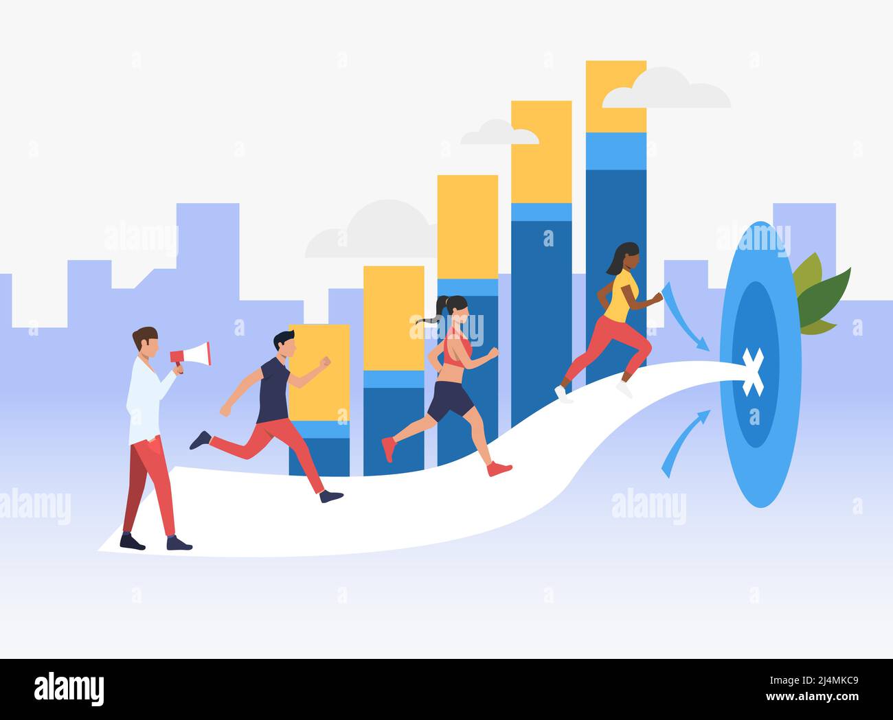 Cartoon style illustration bar graph hi-res stock photography and ...