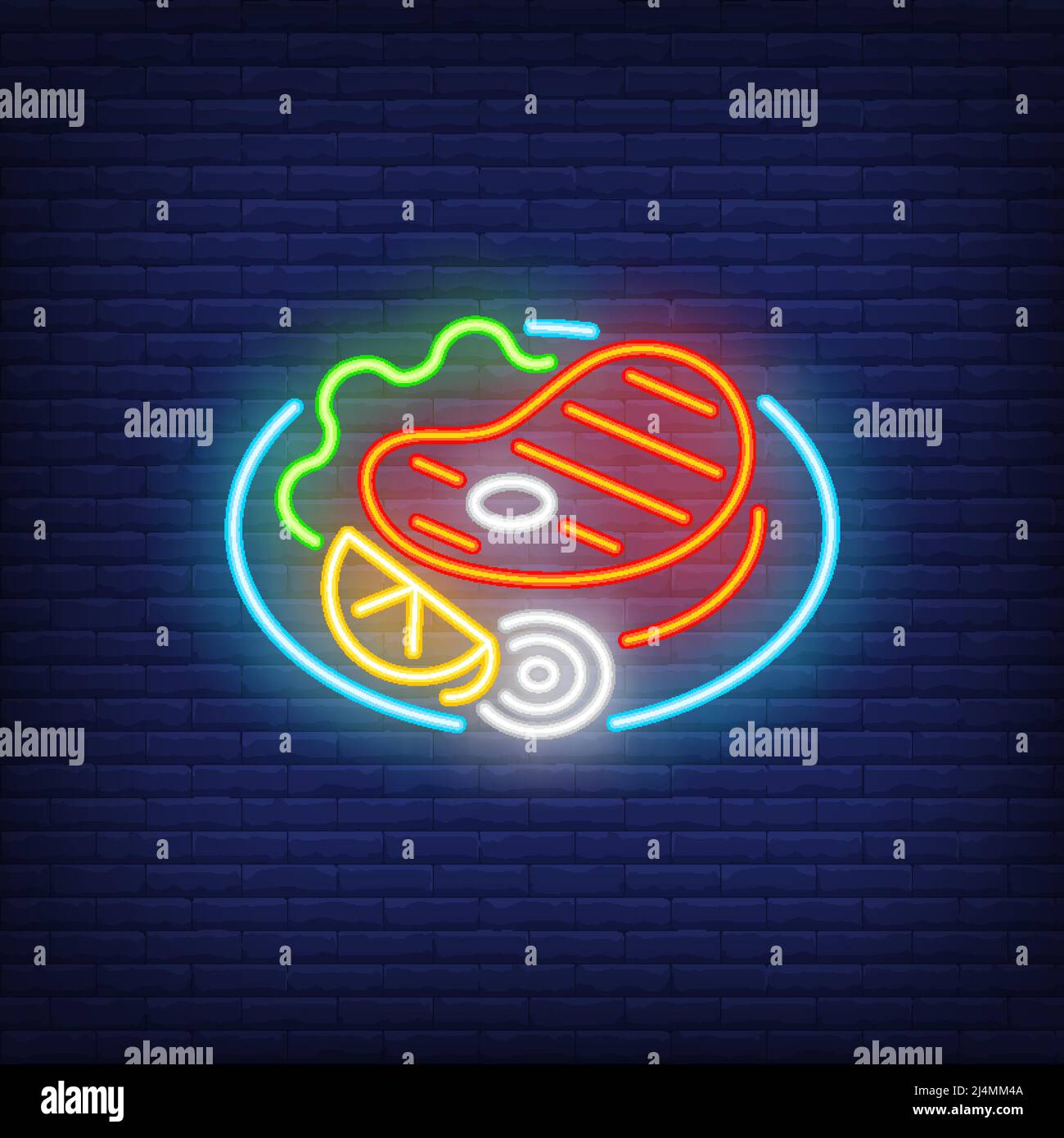 Meat neon sign hi-res stock photography and images - Alamy