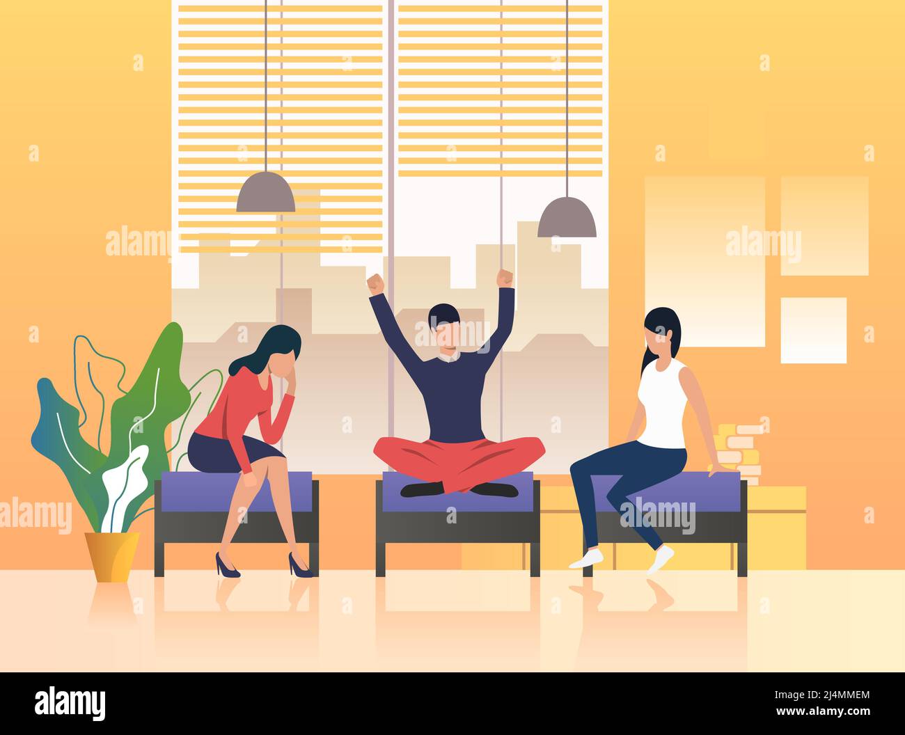 Group of friends talking lounge Stock Vector Images - Alamy
