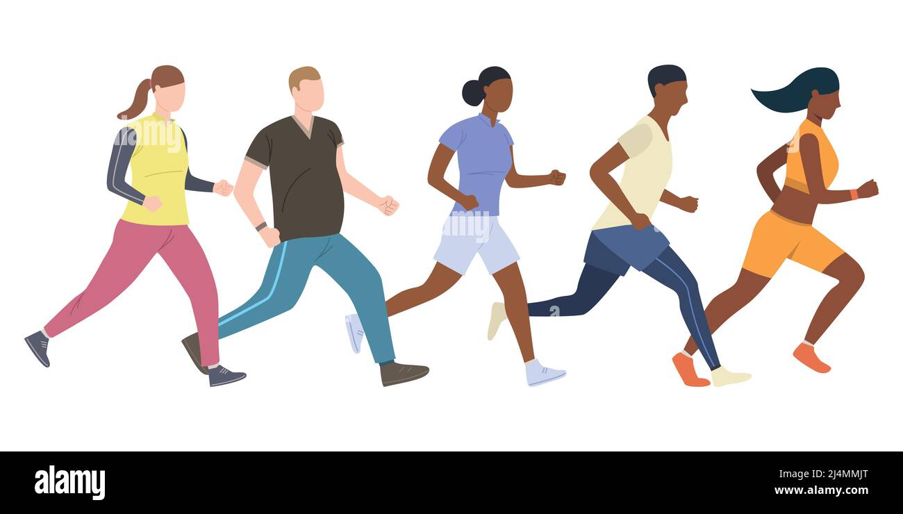 Group of runners Stock Vector Images - Alamy