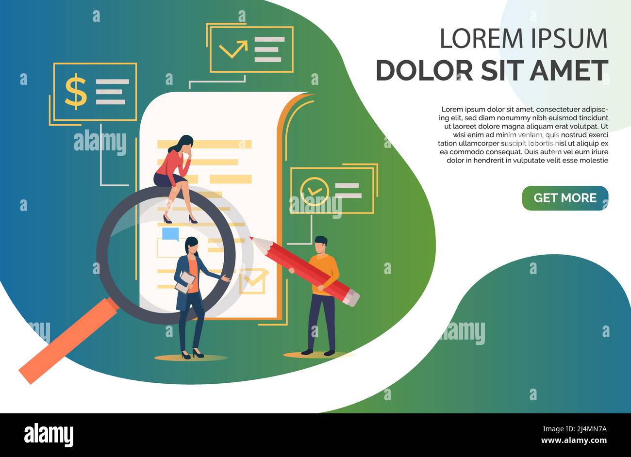 Lawyers writing contract. Magnifying glass, agreement, document ...