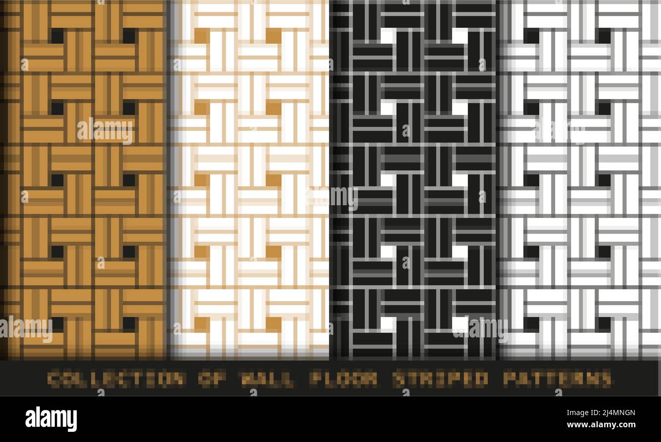 Vector set of tiled seamless patterns. Collection of floor wall ...