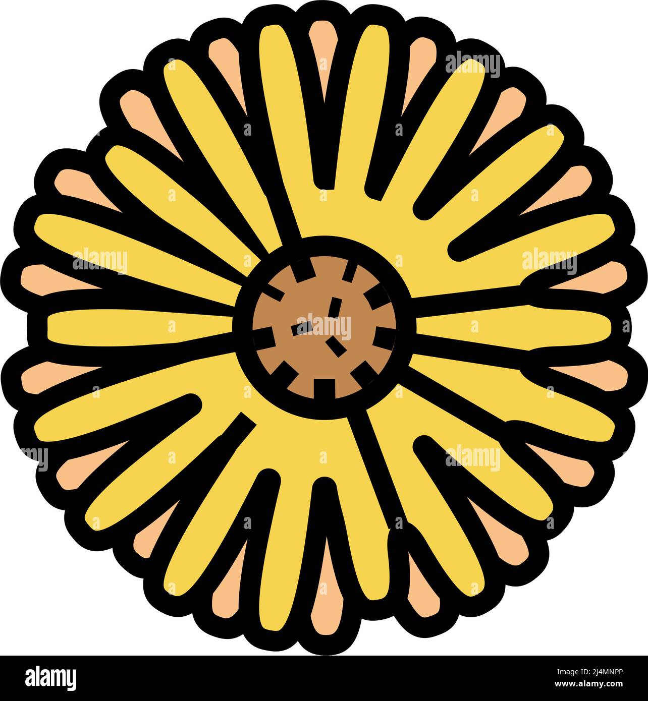 calendula flower bud color icon vector illustration Stock Vector Image ...