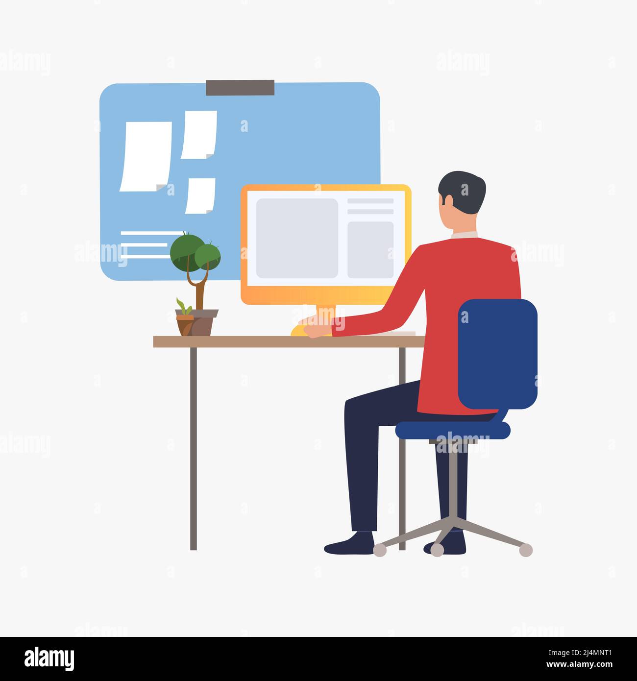 Project manager desktop computer Stock Vector Images - Alamy