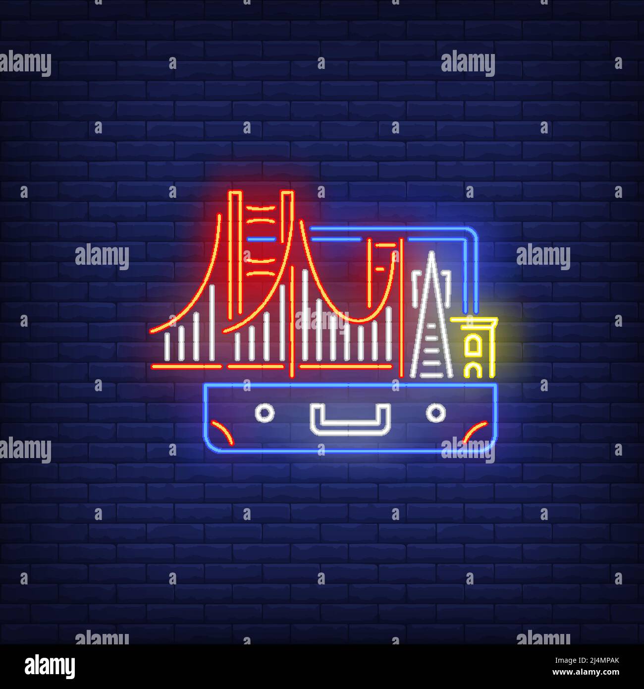 Illuminated sign bridge Stock Vector Images - Alamy