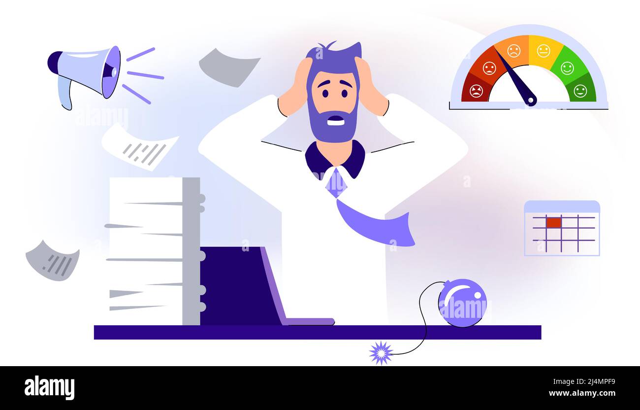 Stress level meter Concept of emotional overload, stress level, burnout ...