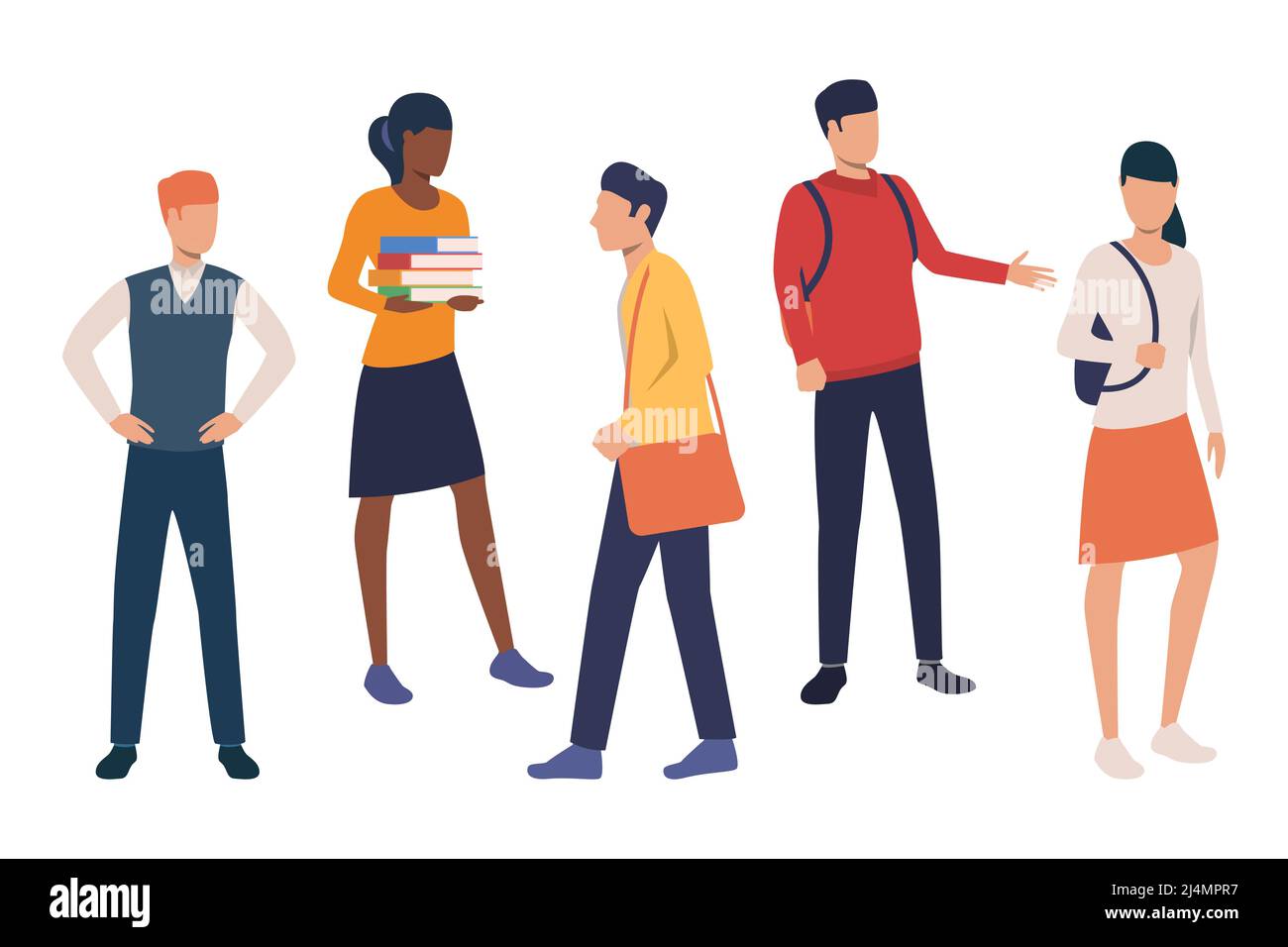 Walking on campus Stock Vector Images - Alamy