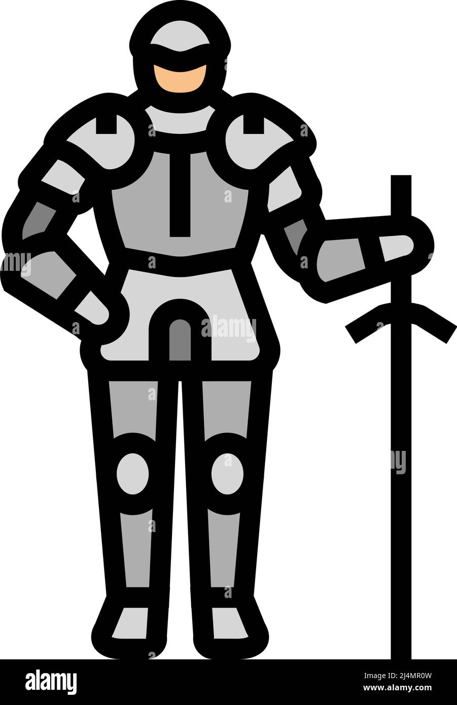 warrior knight color icon vector illustration Stock Vector Image & Art ...
