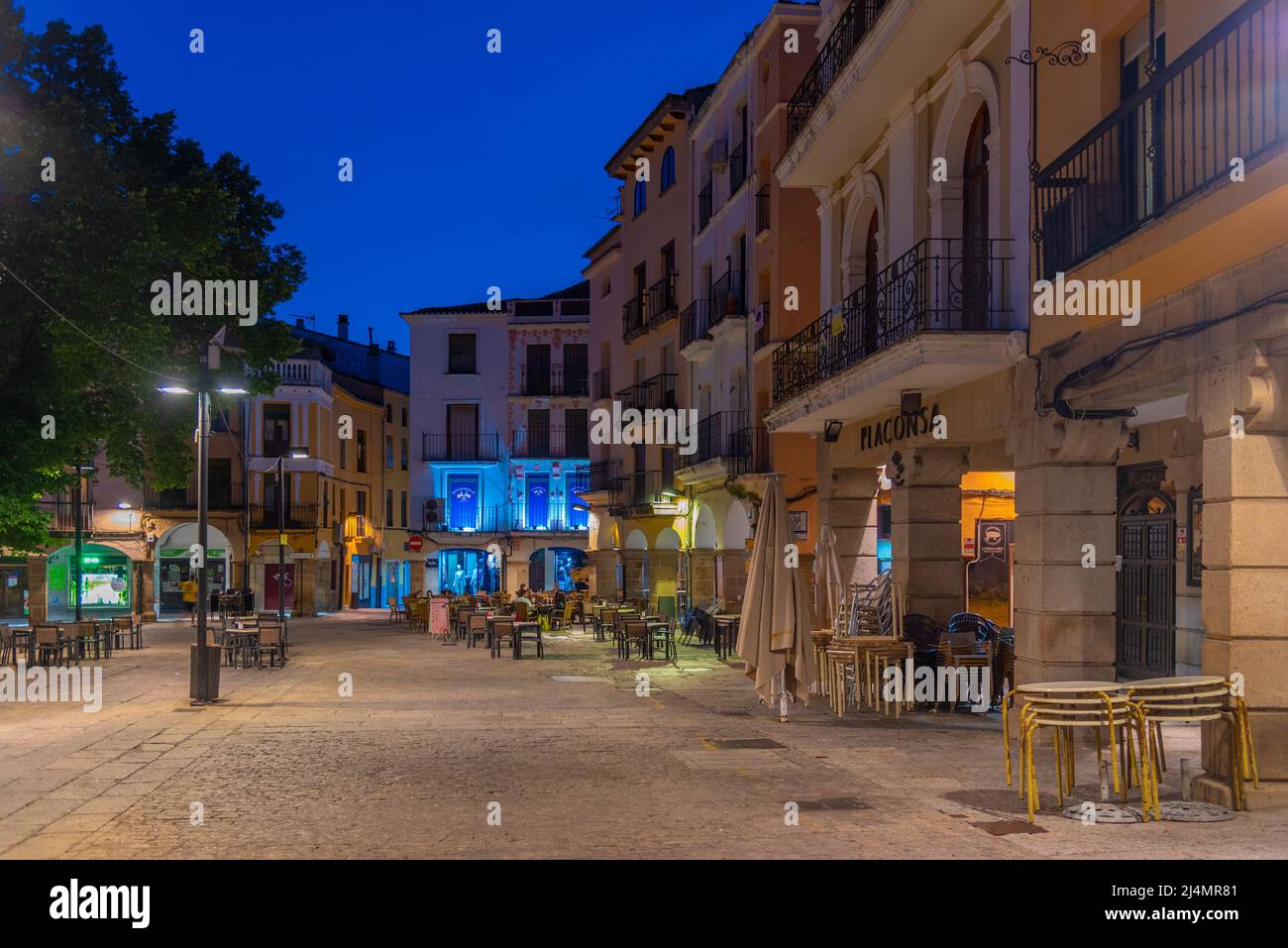 Plasencia, Spain, May 17, 2021: Sunset view of Plaza Mayor in Spanish ...
