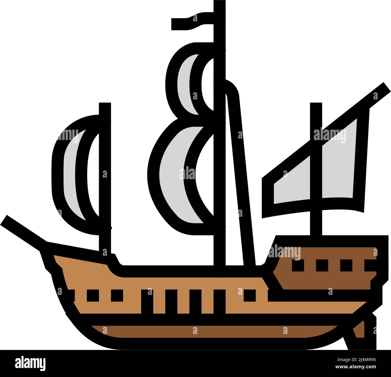 ship medieval color icon vector illustration Stock Vector Image & Art ...