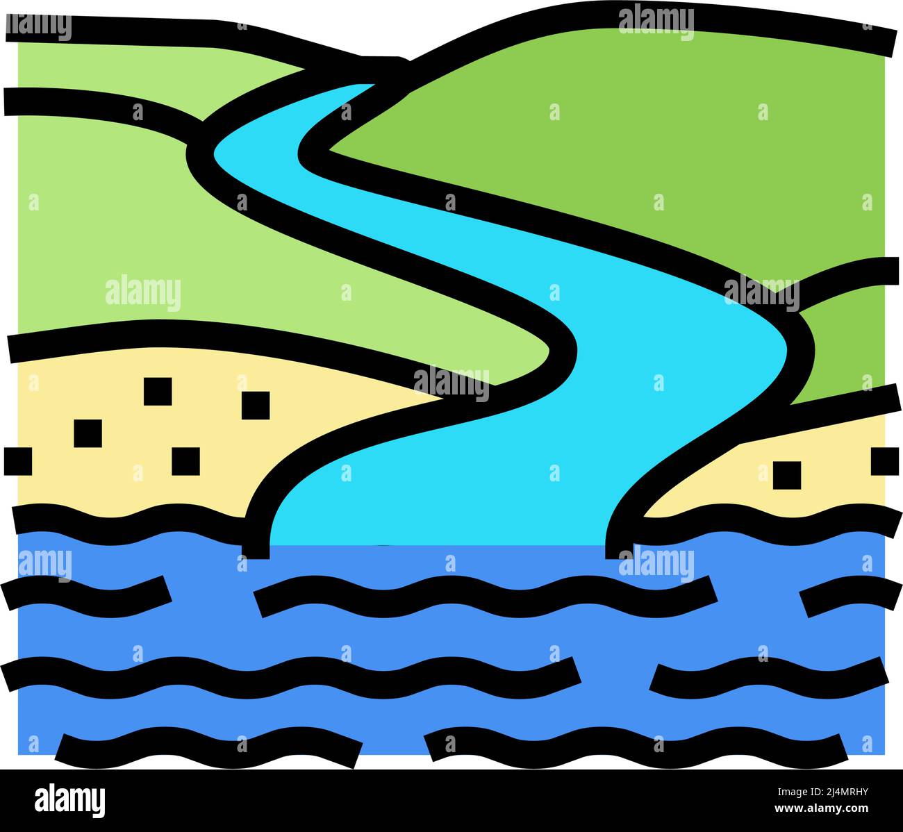 river mouth color icon vector illustration Stock Vector Image & Art - Alamy