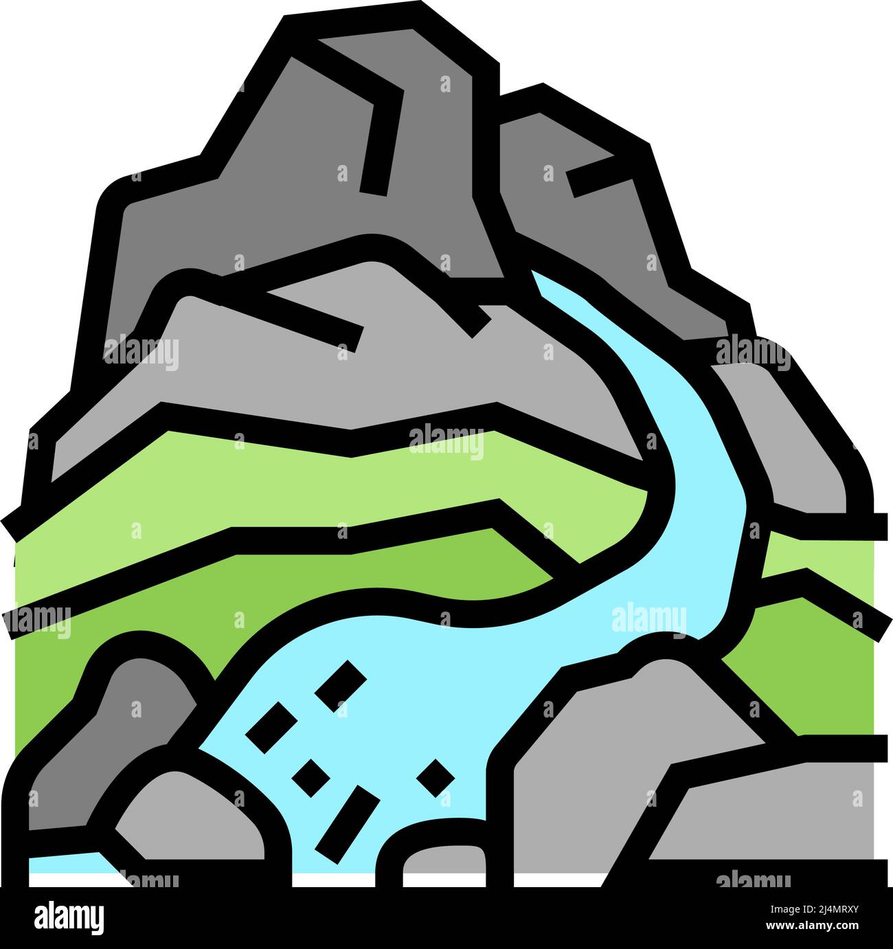 mountain river color icon vector illustration Stock Vector Image & Art ...