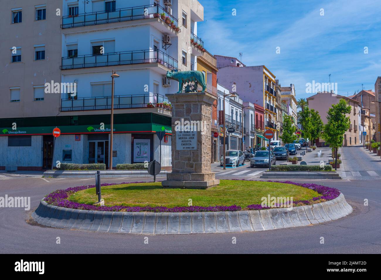 Merida, Spain, May 20, 2021: Statue of the Capitoline Wolf in Merida ...