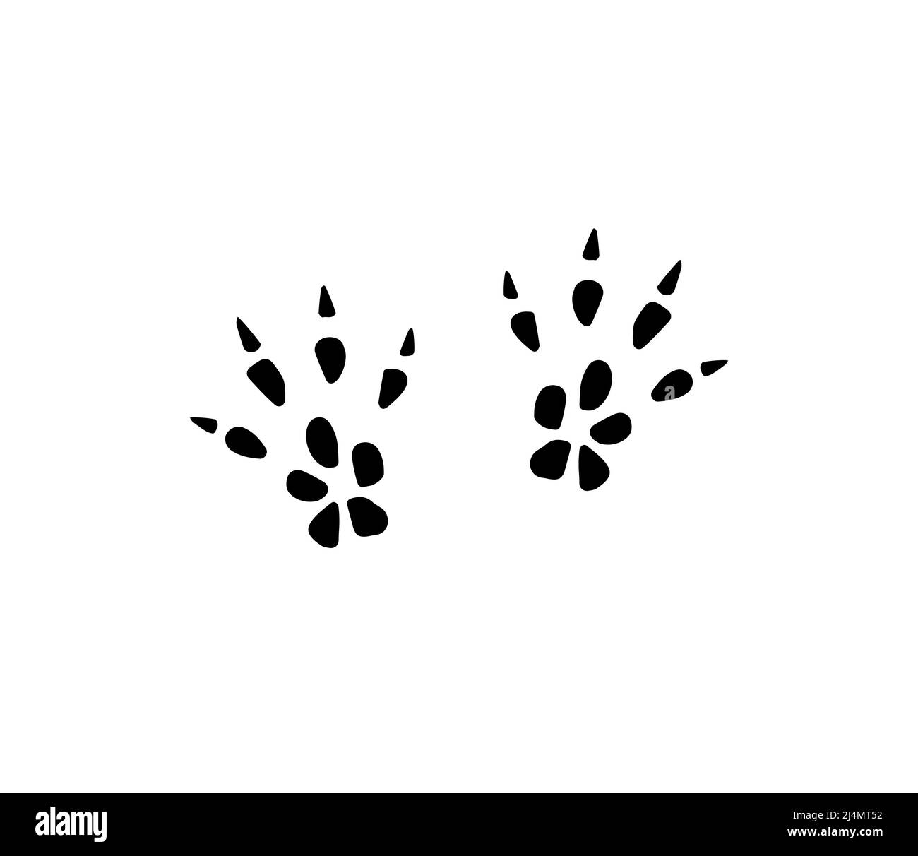 Vector black rat mouse foot print steps isolated on white background ...