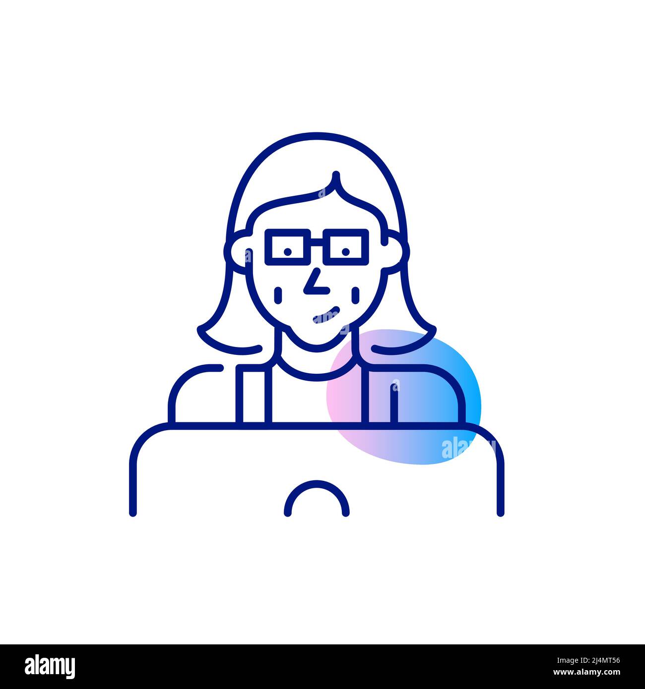 Older woman using a laptop. Working on her business, learning ...