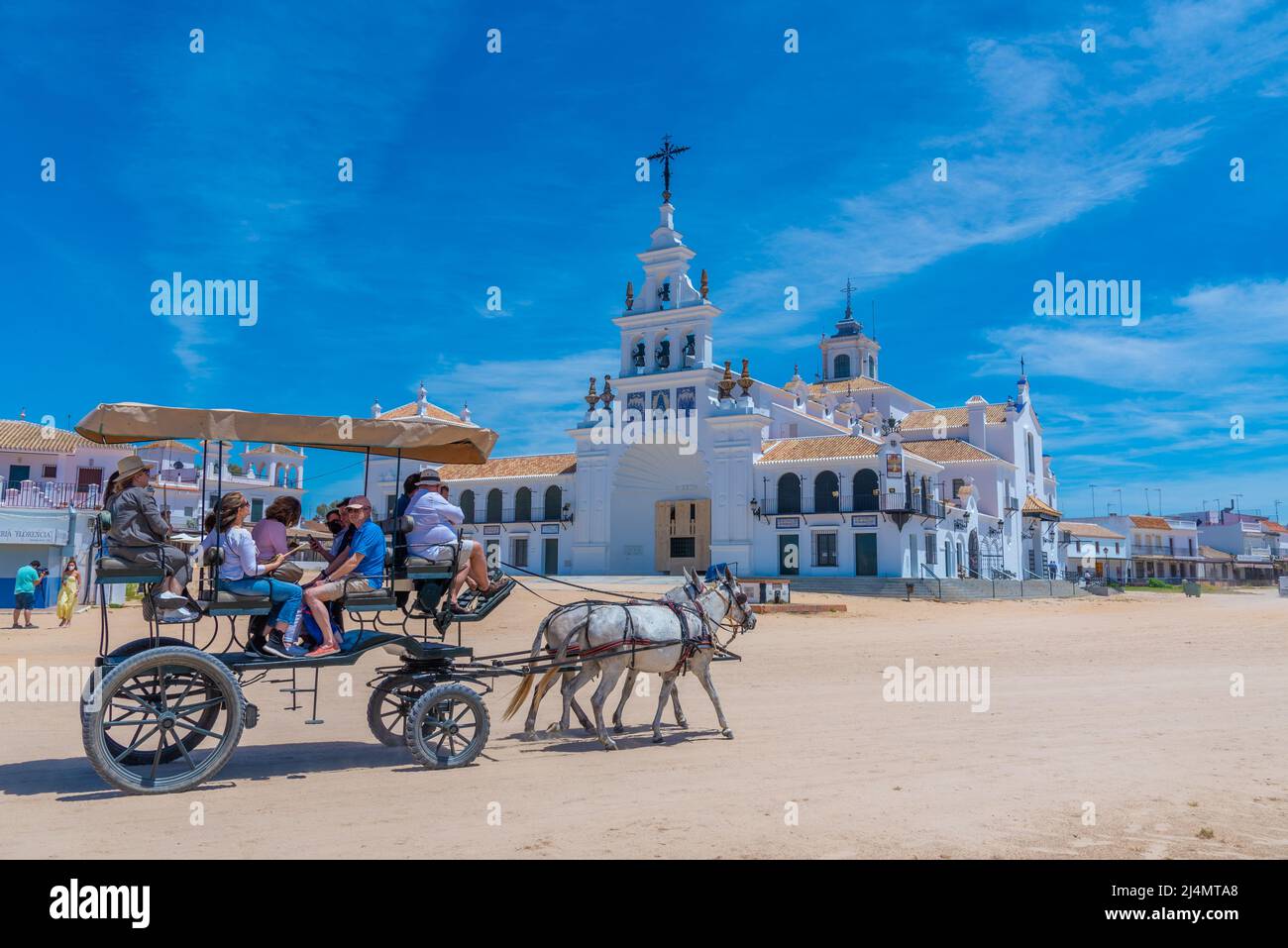 El Rocio, Spain, May 21, 2021: Sanctuary of our lady of Rocio in Spain ...