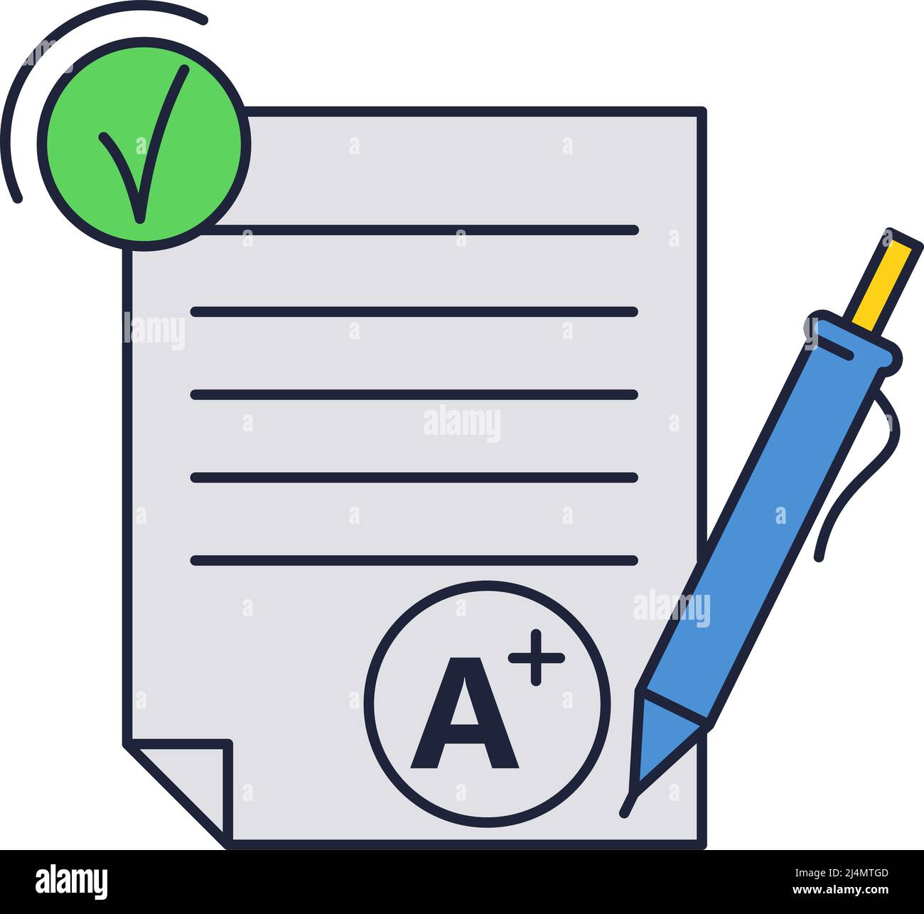 Homework icon check list form, exam task vector Stock Vector Image ...