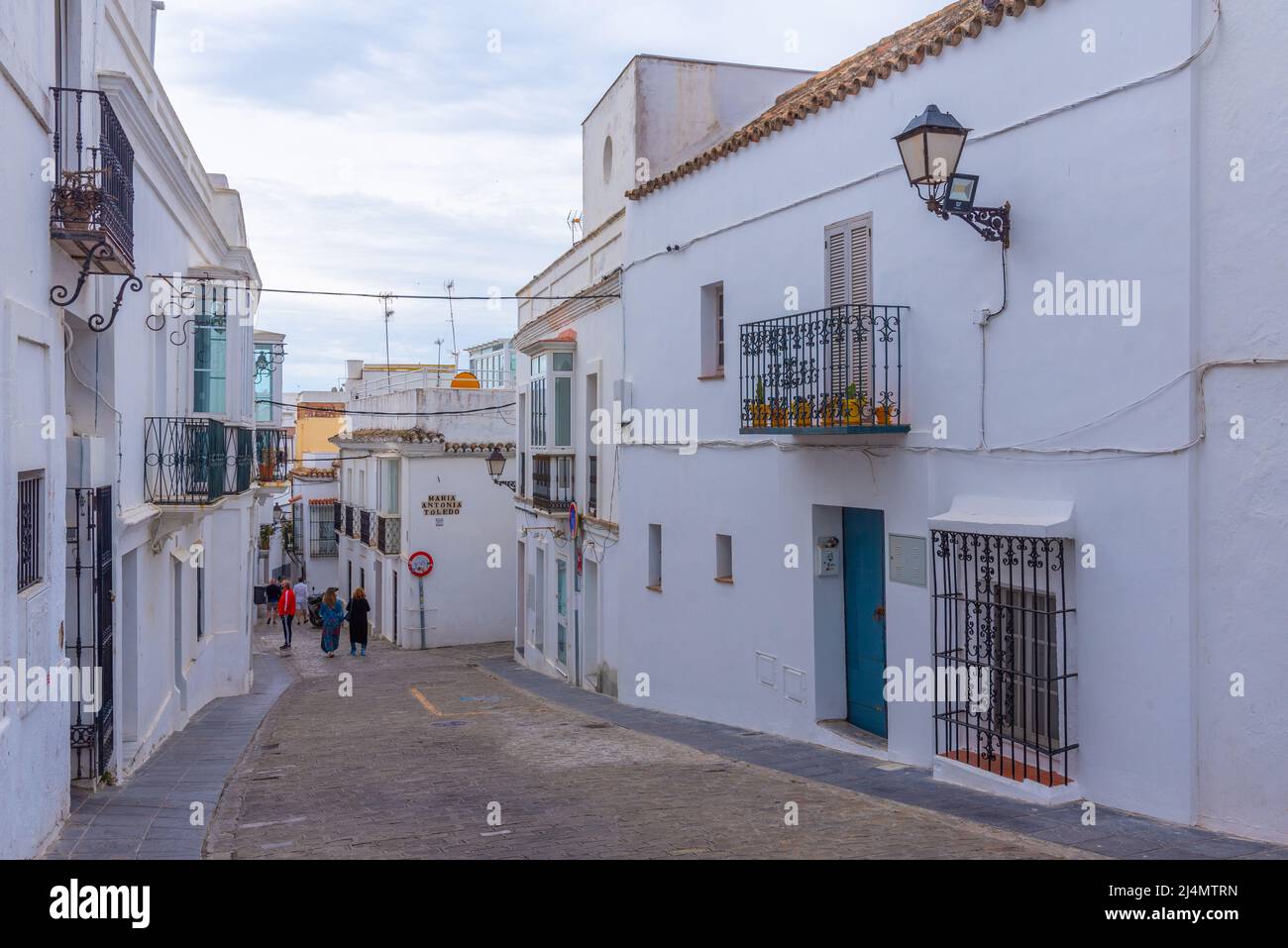 Tarifa, Spain, May 23, 2021: White street in the old town of Spanish ...