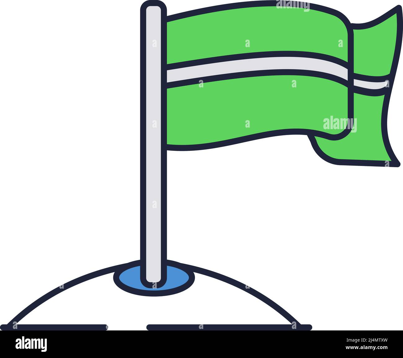 Flag on mountain top icon goal challenge vector Stock Vector Image ...