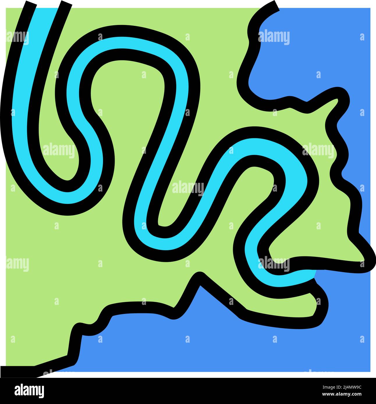 meandering river color icon vector illustration Stock Vector Image ...