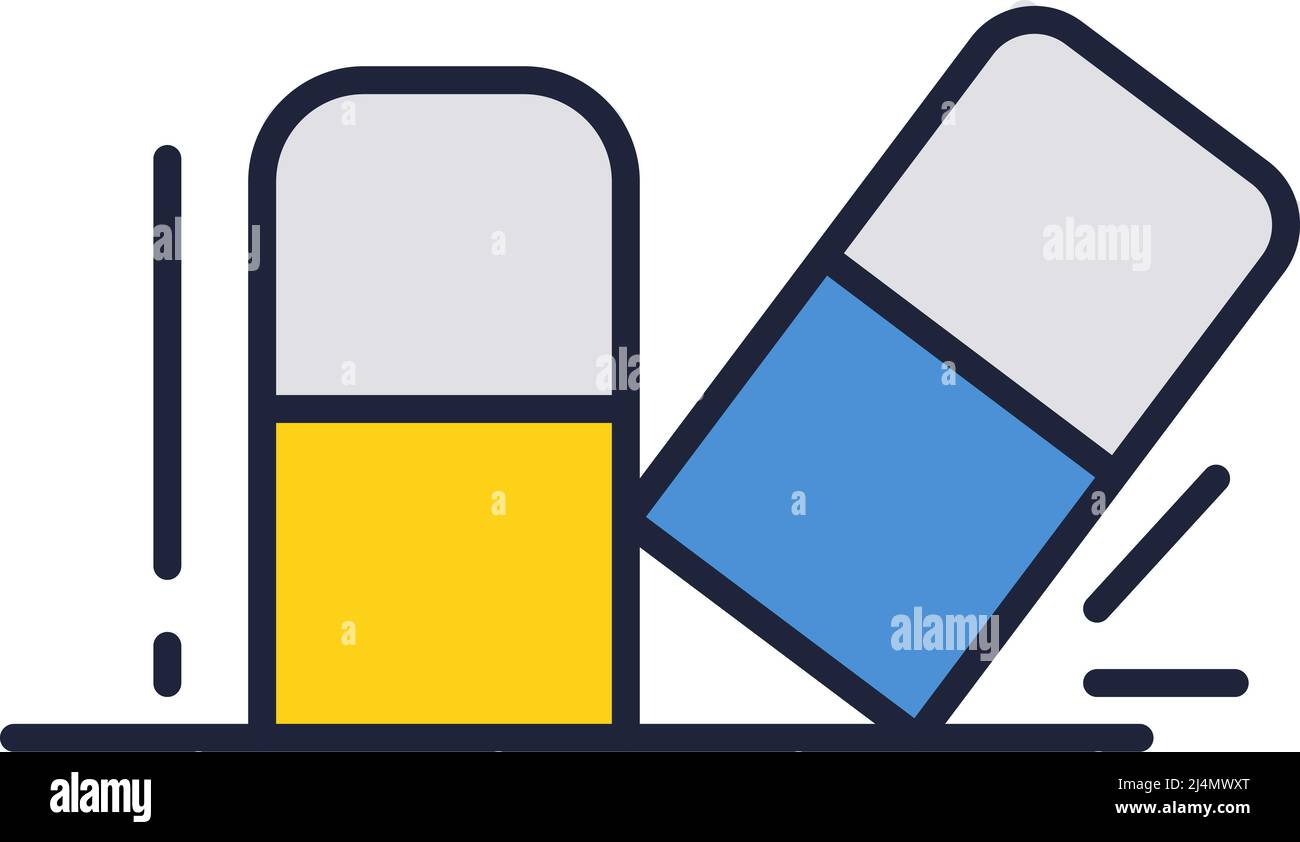 Eraser rubber icon. School stationary or office supply to correct ...