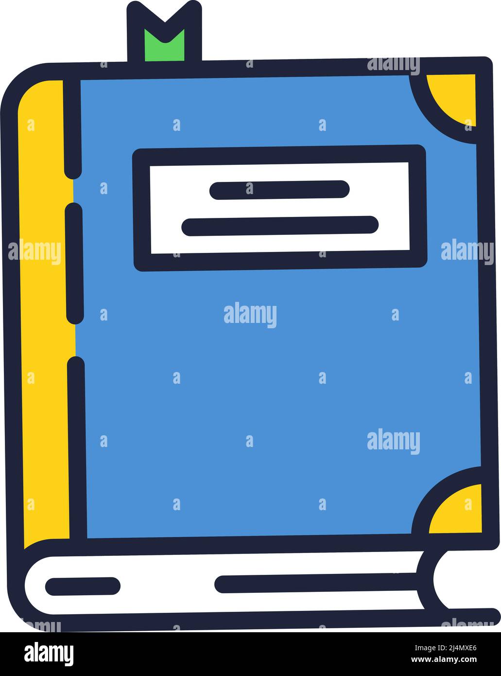 Book cover isolated icon. School education, library vector. Textbook ...