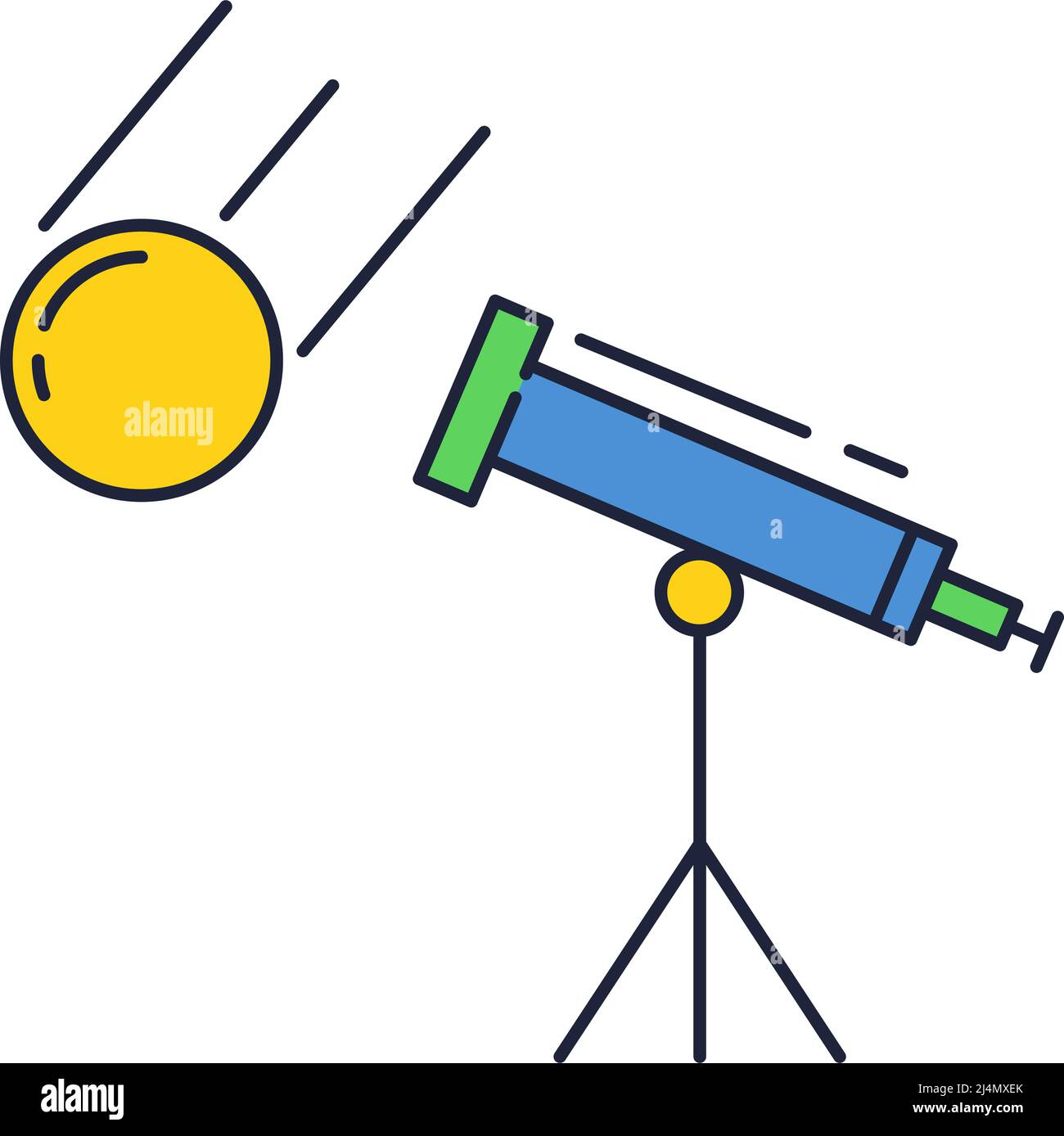 Vector telescope comet astronomy flat icon design Stock Vector Image ...