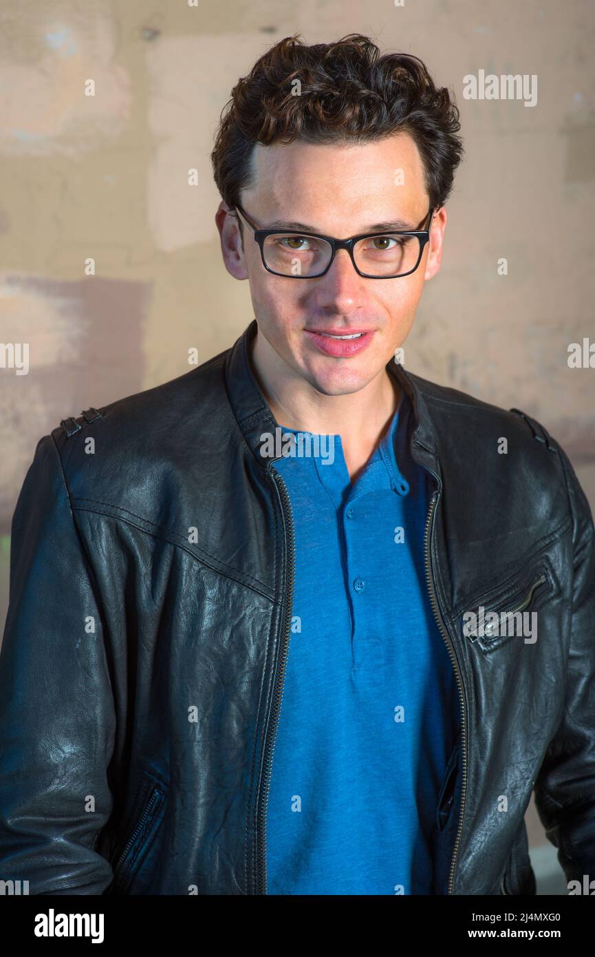 Portrait actor black jacket leather glasses hi-res stock photography ...