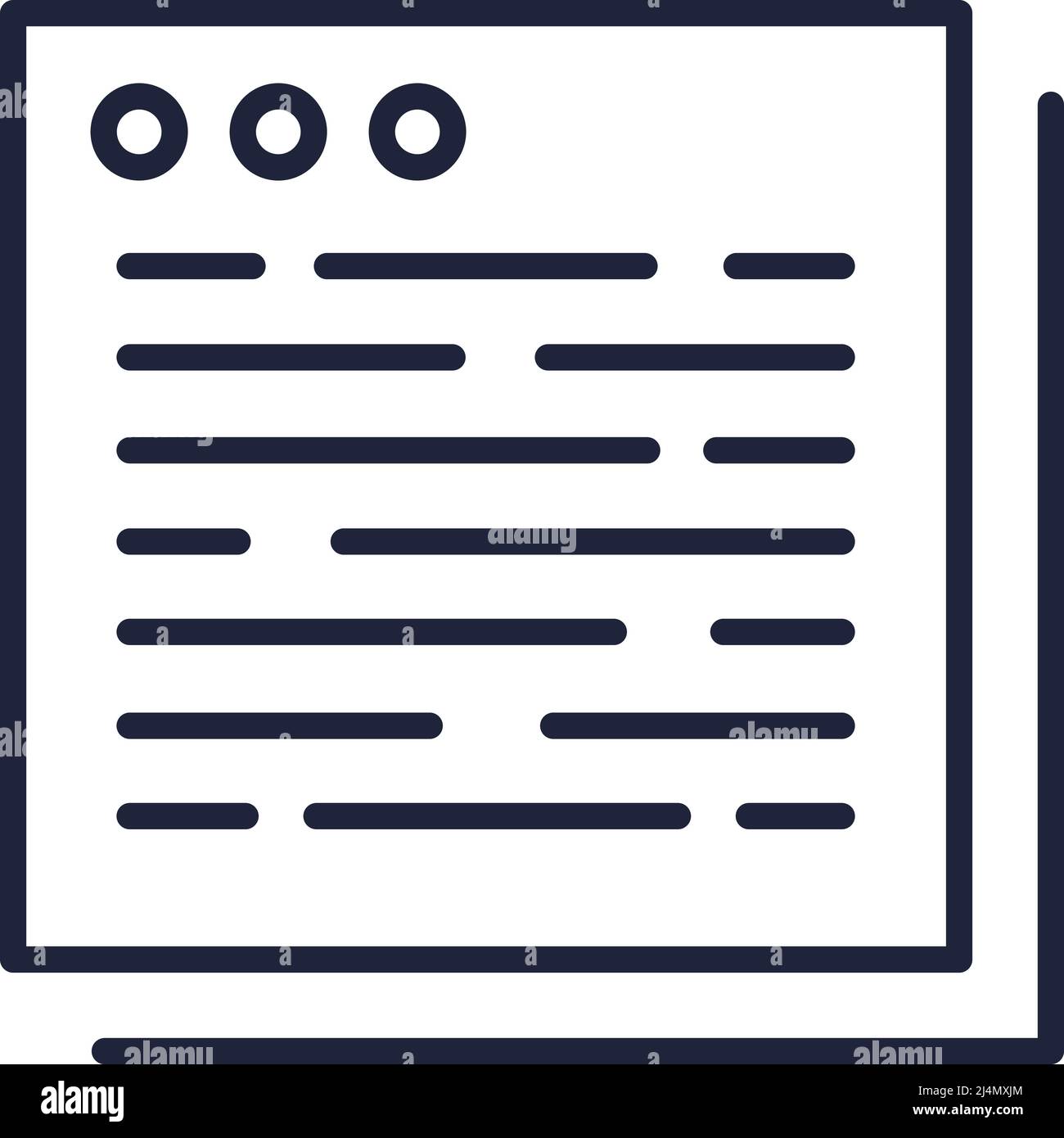 Web document icon. Paper report line vector. Simple business pdf text ...