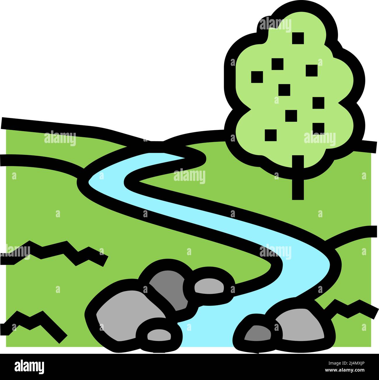 river on meadow color icon vector illustration Stock Vector Image & Art ...