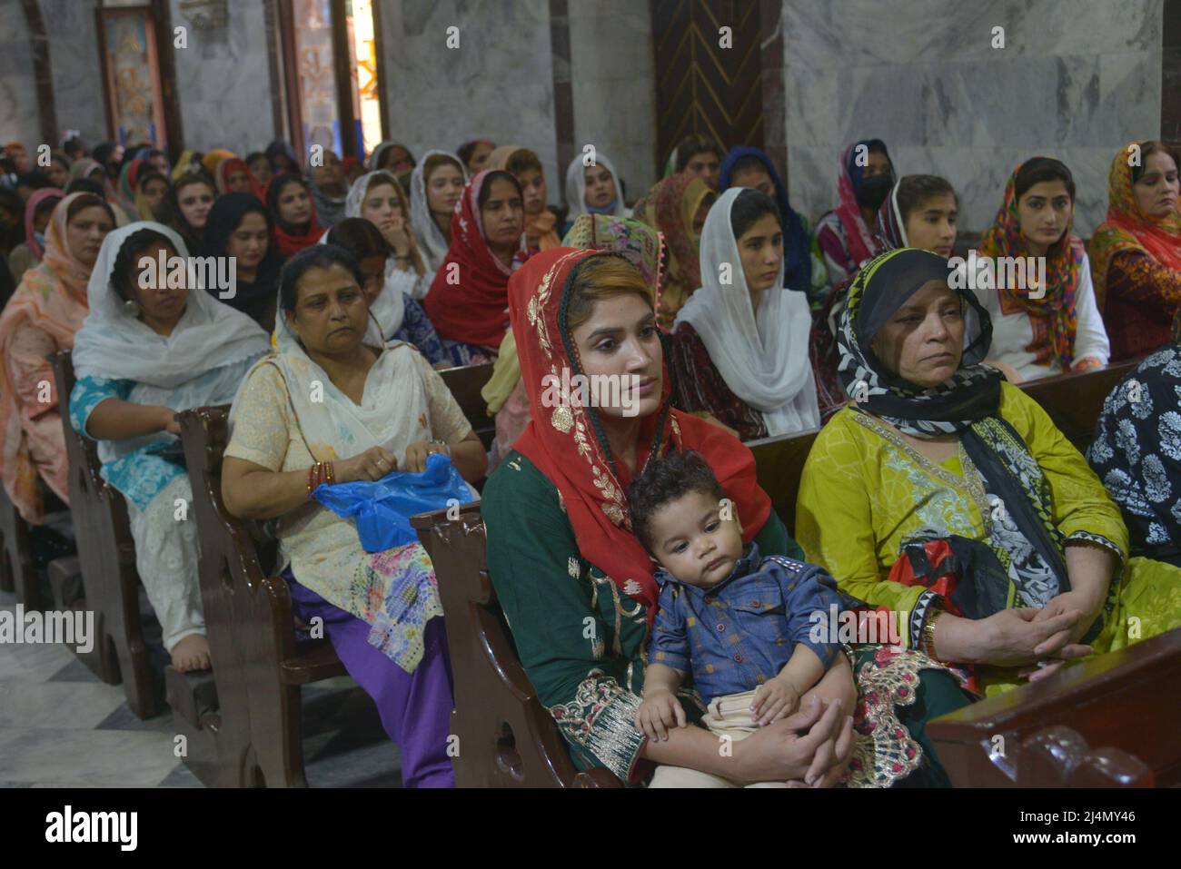Lahore, Punjab, Pakistan. 15th Apr, 2022. Pakistani Christian devotees ...