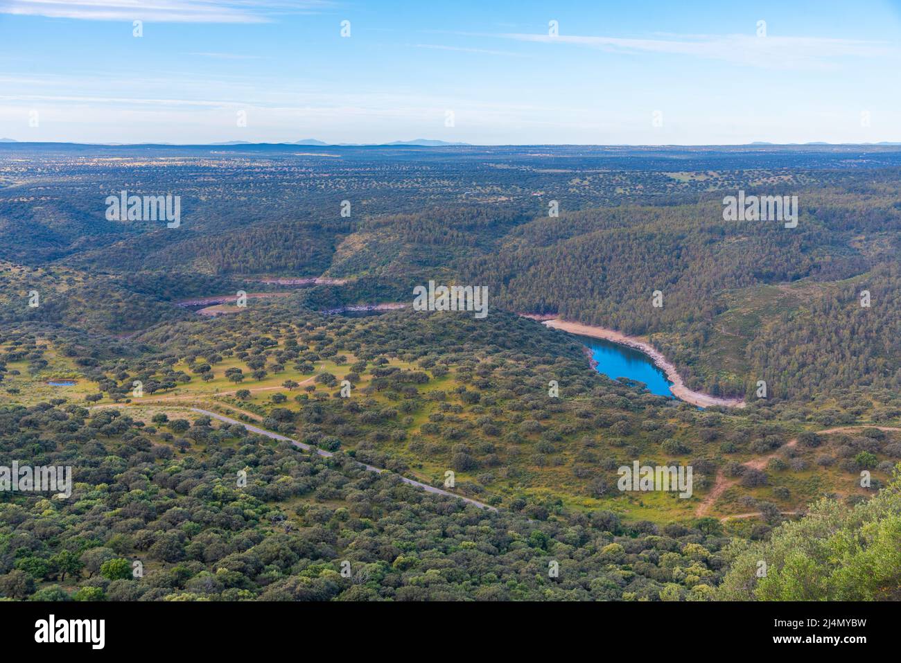 Tagus river passing Monfrague national park in Spain Stock Photo - Alamy