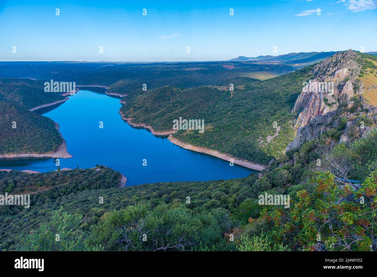 Tagus river passing Monfrague national park in Spain Stock Photo - Alamy