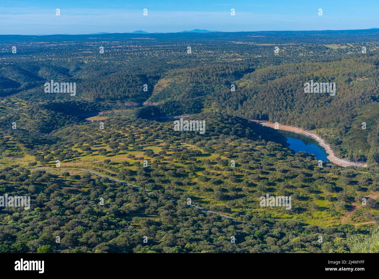 Tagus river passing Monfrague national park in Spain Stock Photo - Alamy