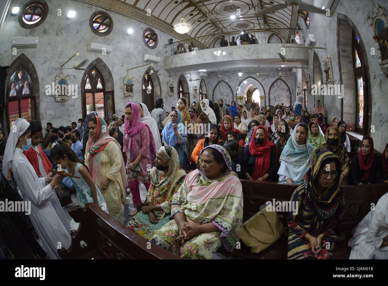 Lahore, Punjab, Pakistan. 15th Apr, 2022. Pakistani Christian devotees ...