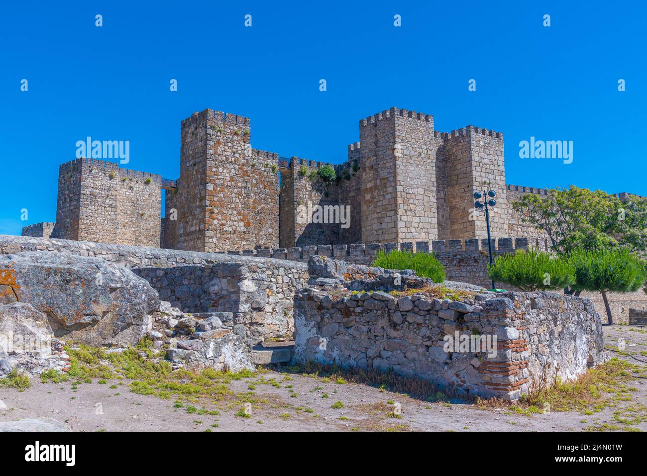View of castle in Spanish town Trujillo Stock Photo - Alamy