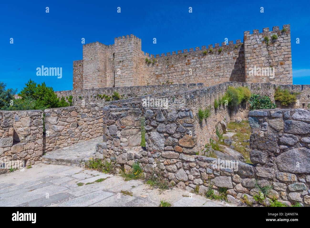View of castle in Spanish town Trujillo Stock Photo - Alamy