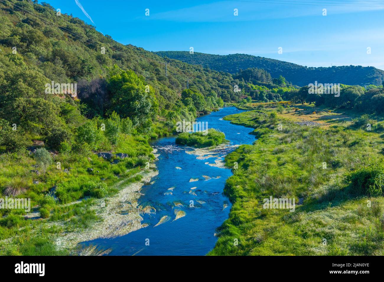 Landscape of Alagon river in Spain Stock Photo - Alamy