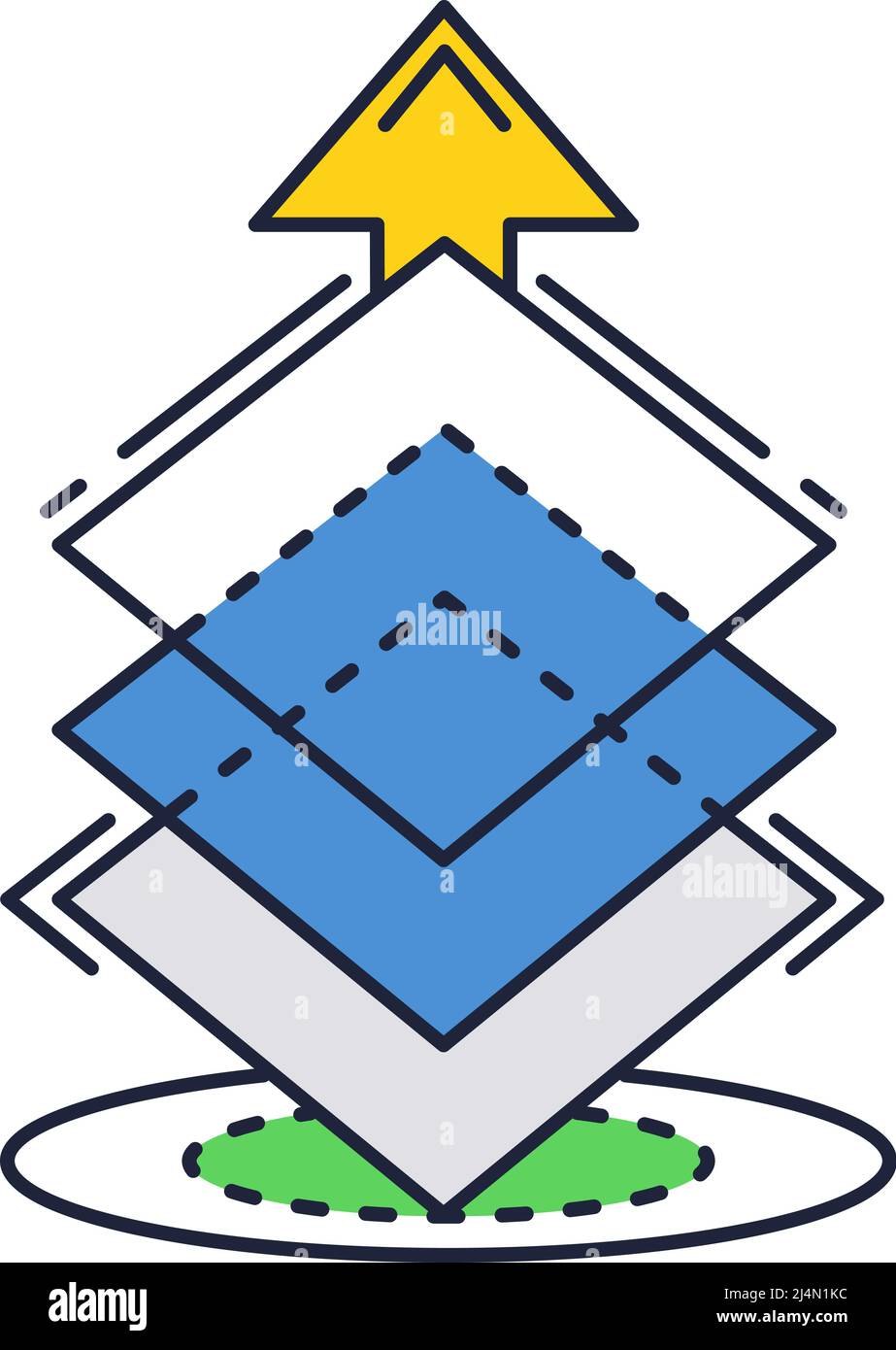 Layer icon vector. Architecture symbol. Square object level stack logo ...