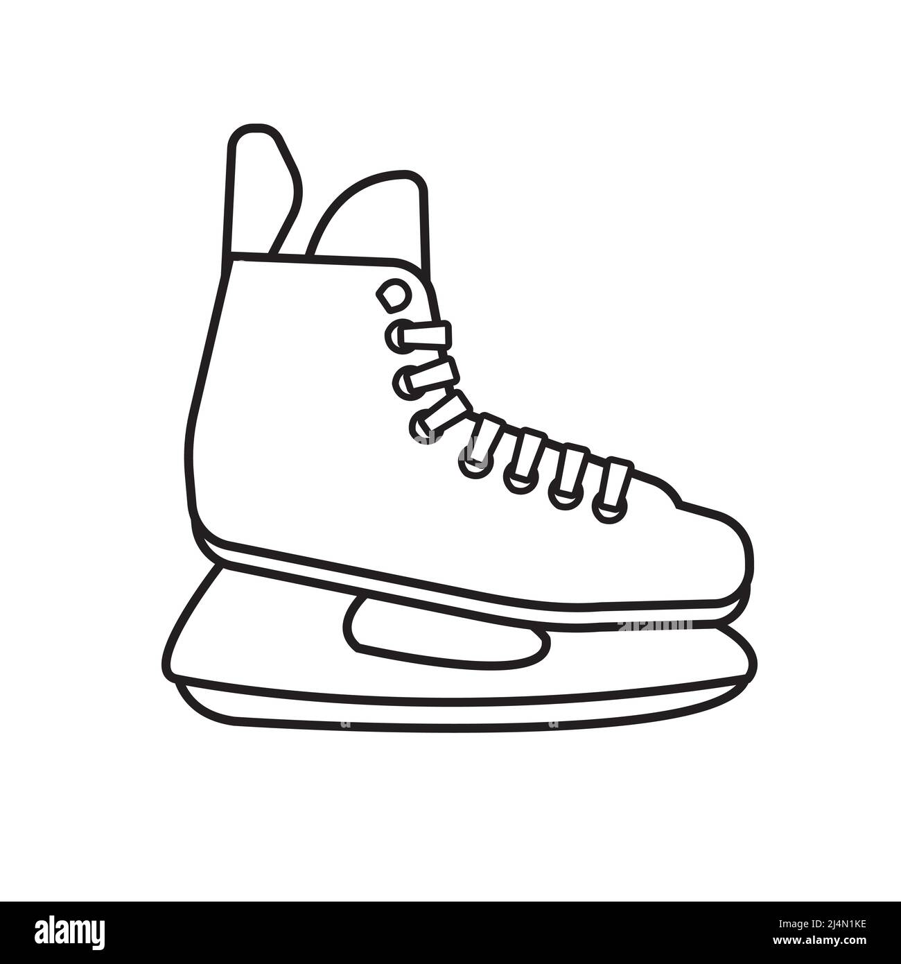 Vector flat outline hockey ice skate isolated on white background Stock ...