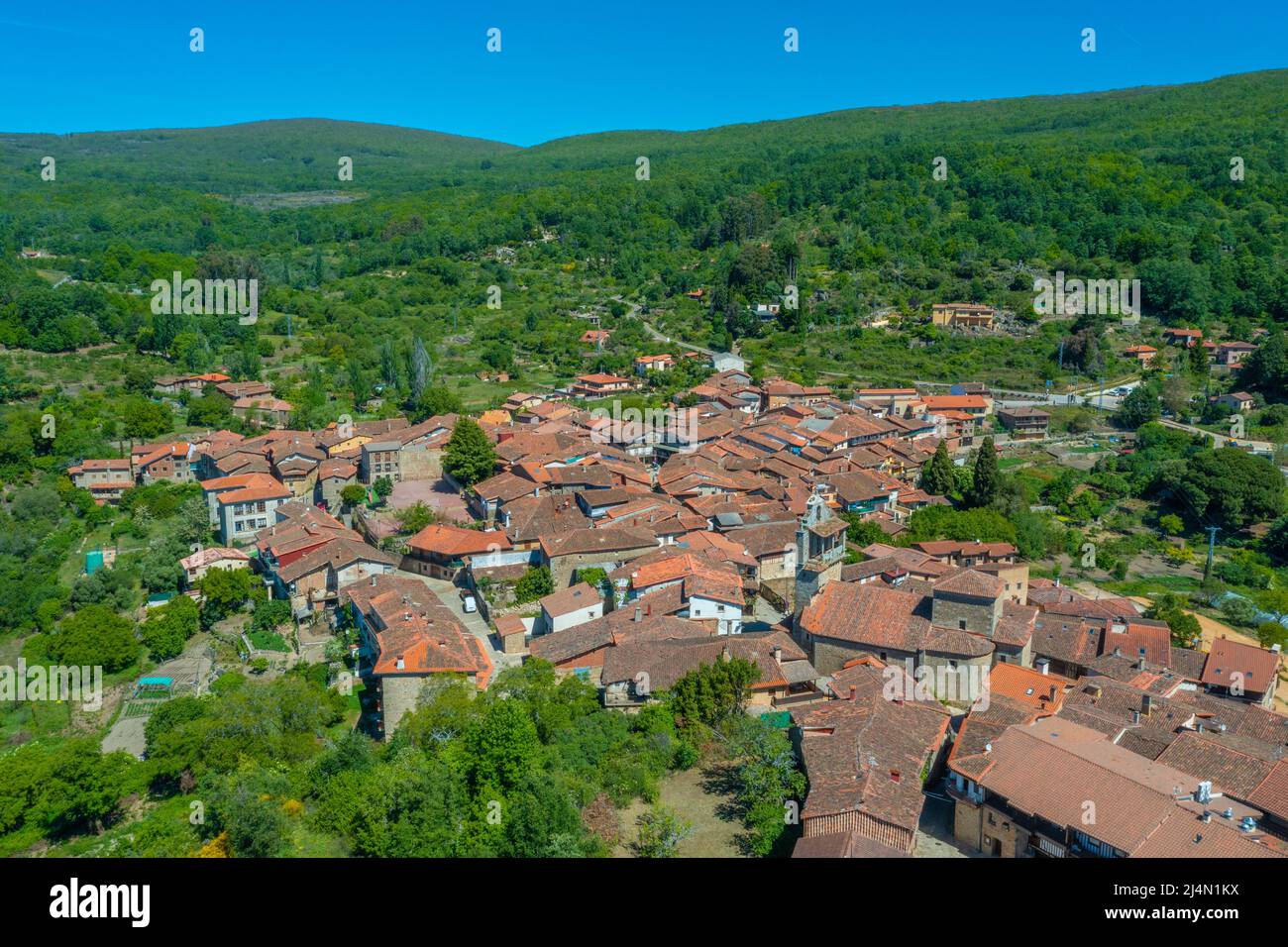 Aerial view of San Martin del Castanar village in Spain Stock Photo - Alamy