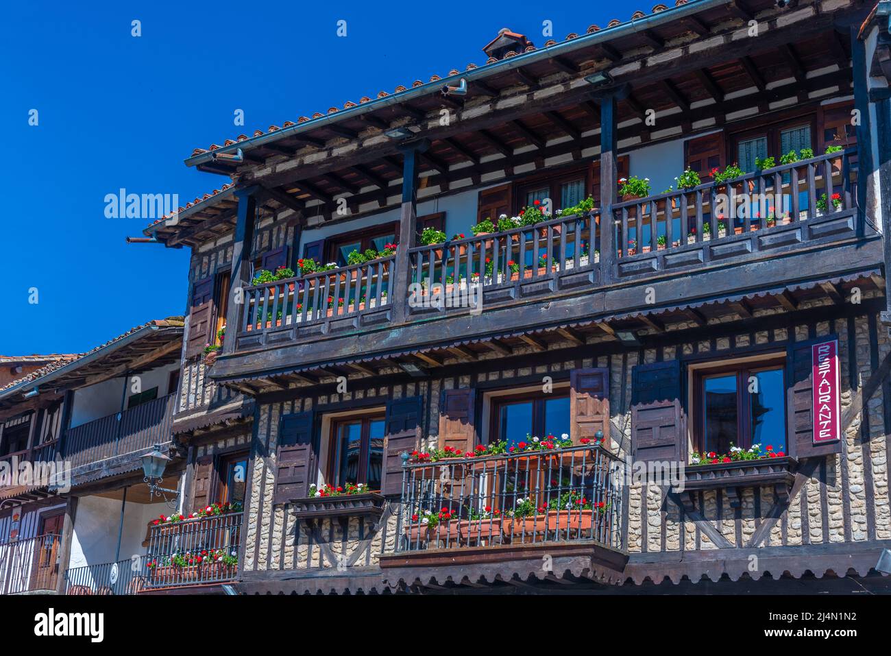 Plaza Mayor in La Alberca village in Spain Stock Photo - Alamy