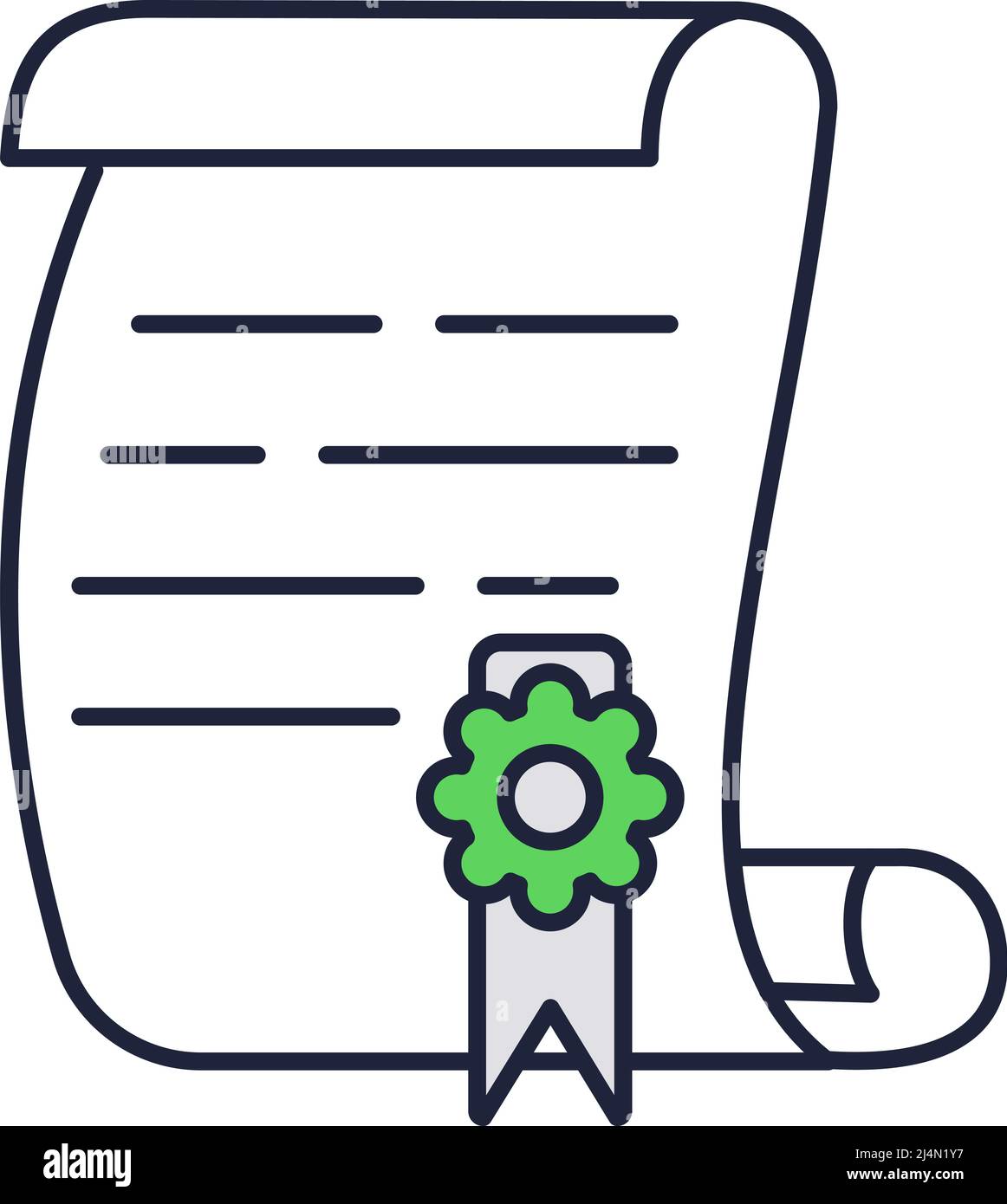 Diploma scroll certificate vector icon. Degree voucher isolated on ...