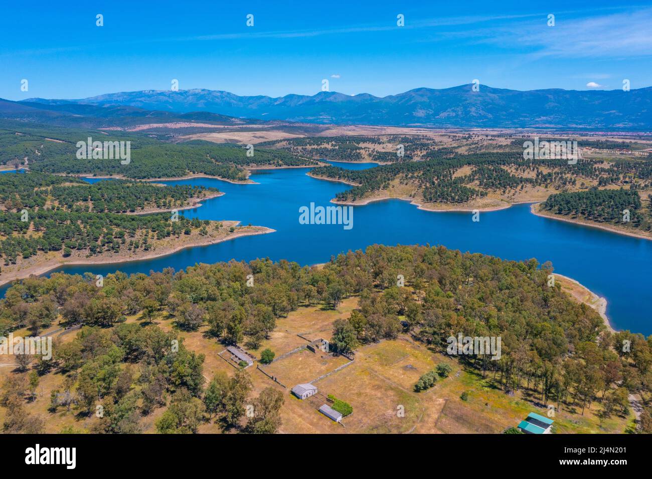 Water reservoir Gabriel and Galan in Spain Stock Photo - Alamy