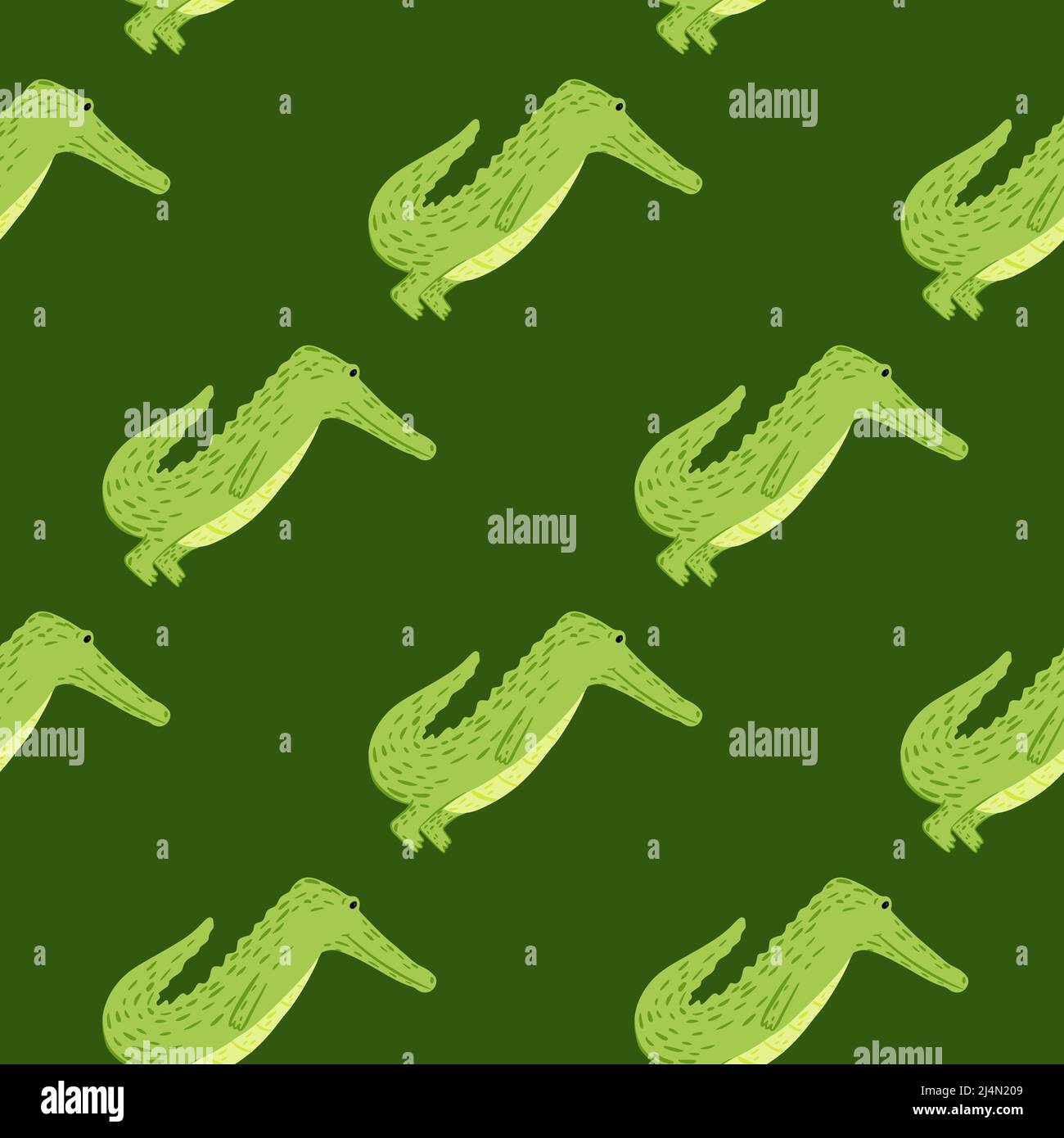 Cute crocodile seamless pattern. Background with funny alligator in ...