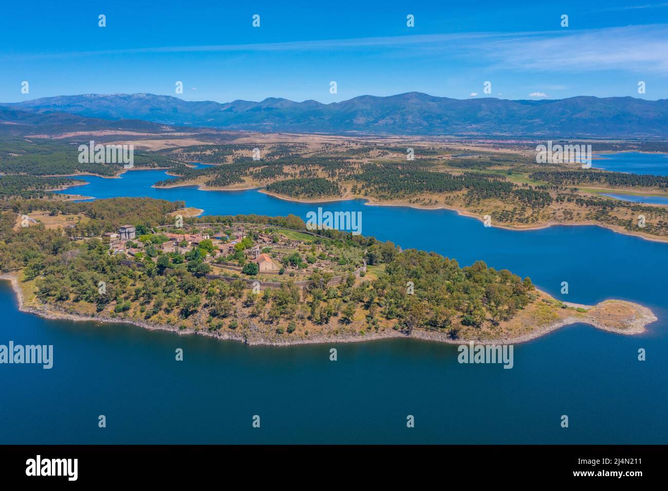 Aerial view of Granadilla fortified village in Spain Stock Photo - Alamy