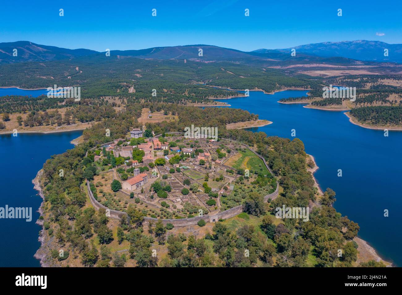 Aerial view of Granadilla fortified village in Spain Stock Photo - Alamy