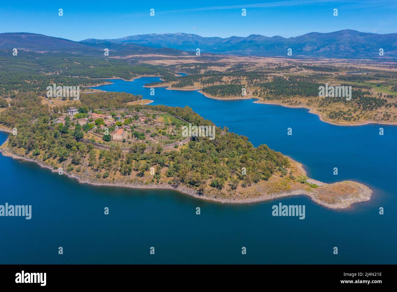 Aerial view of Granadilla fortified village in Spain Stock Photo - Alamy