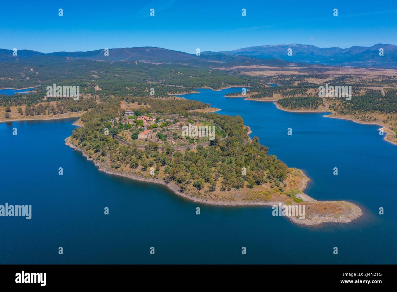 Aerial view of Granadilla fortified village in Spain Stock Photo - Alamy