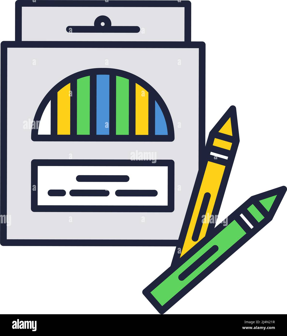 Crayons box drawing Stock Vector Images - Alamy